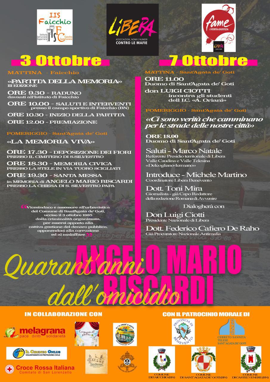 Il 3 e il 7 Ottobre doppio appuntamento in memoria di Angelo Mario ...